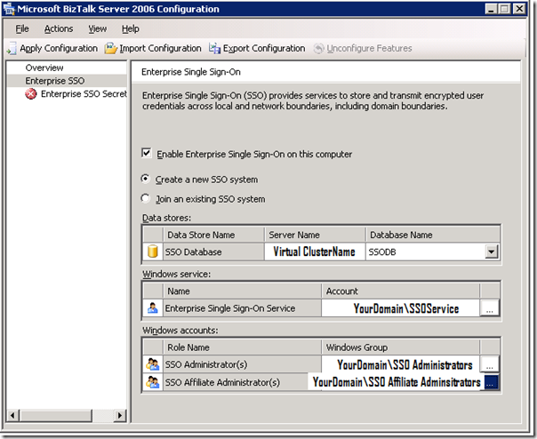 Installation of SSO on SQL Cluster